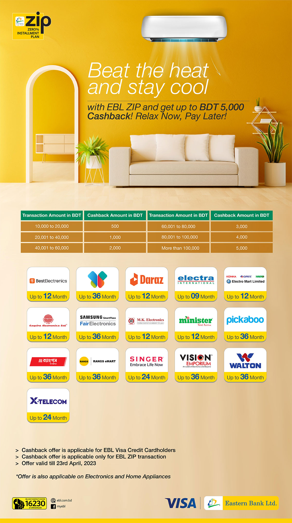 Eastern Bank PLC. | Cashback on EBL ZIP